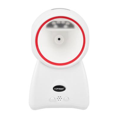 China White Desktop Barcode Scanner Red LED Light USB Barcode Scanner High Speed for sale
