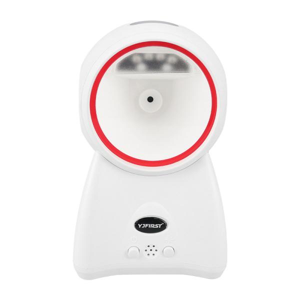 Quality White Desktop Barcode Scanner Red LED Light USB Barcode Scanner High Speed for sale