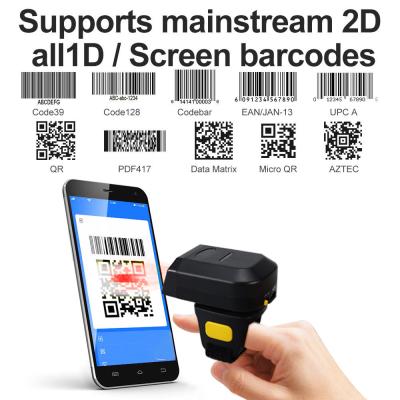 中国 ミニワイヤレス指輪バーコードリーダー 650nm可視レーザーUSB 0.1mm (((4mil) 販売のため