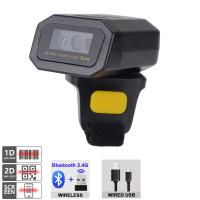 China Portable Ring Finger Barcode Reader OEM Blue Tooth 1D Laser Bar Code Scanner Wired 2.4GHz Wireless for sale