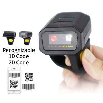 China YJ-6602 USB Interface 2.4G BT Ring Finger Wireless Barcode Scanner Machine 1D 2D Logistics Warehouse for Goods Delivery for sale