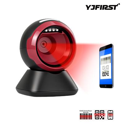 China YJFIRST Direct Sale YJ-8010Q 2D Omnidirectional Auto Induction QR Code Scanner Hands-Free Desktop Barcode Reader for sale