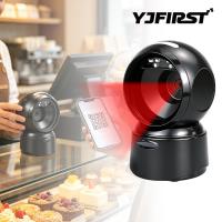 China 2D QR & Screen Code Desktop Scanner YJFIRST Omnidirectional Big Window Barcode Platform for Cashier for sale