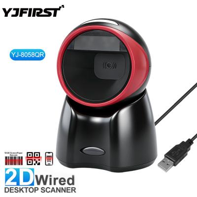 China YJFIRST YJ-8050QR Handheld 1D 2D Barcode Scanner USB Wired CMOS Auto Sensing QR Code Reader for Supermarket for sale