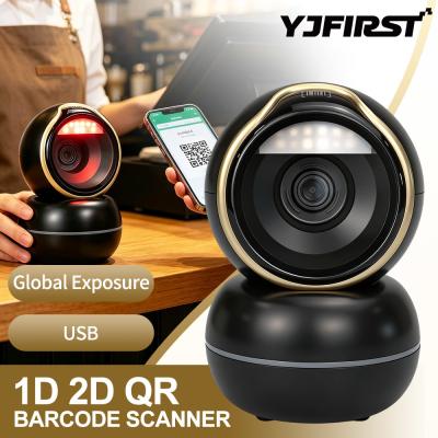 China Omnidirectional Auto Scanning QR Reader YJ-8053QY YJFIRST 2D Desktop USB CMOS Barcode Scanner for Retail for sale
