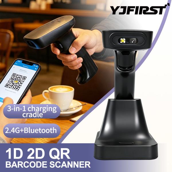 Quality YJFIRST 1D 2D Handheld Scanner Wireless Barcode & QR Code Reader for POS Systems and Bank Cheque Processing for sale