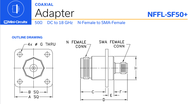 NFFL-SF50+ RF Adapter technical diagram