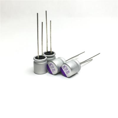 Cina cappuccio radiale UPL1E151M0808 125℃ del cavo capacità solida dei condensatori 25v150uf di audio in vendita