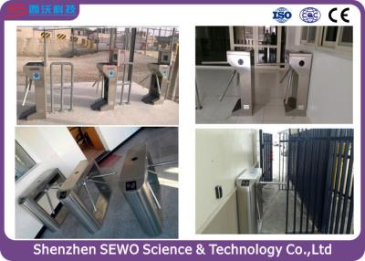 China 304 Stainless Steel  Fingerprint Turnstile Smart Semi Automatic Tripod Turnstile for sale