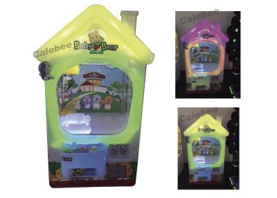 China Mini Toy 1 Player Amusement Prize Claw Game Machine , Yellow / Green / Purple for sale