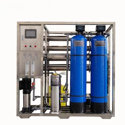 China 1TPH 2.1kW-380-415V 2xFRP Tanques de Água Salgada Usina de Água de Osmose Reversa à venda