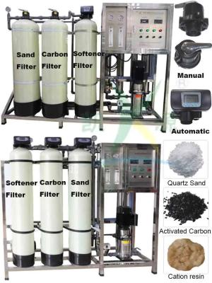 China Small RO-500L/H 3x FRP Tanks Standard Drinking Water Purification Systems for sale