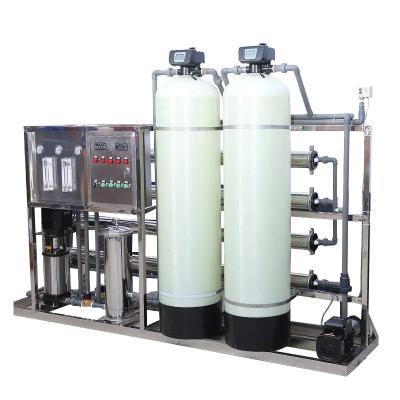 China 2000L/H 2xFRP Tanks Brackish Water Reverse Osmosis Water Plant for sale