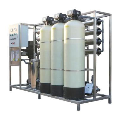 China 2TPH 3xFRP Tanks Reverse Osmosis Water Plant For Food & Beverage Factory for sale