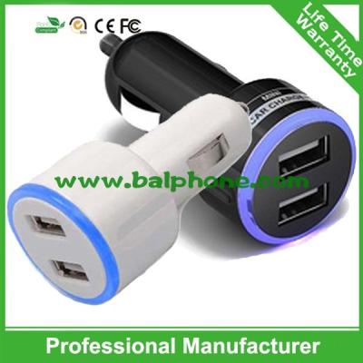 China Universal car cigarette socket 5v 2.1a dual usb car charger for sale