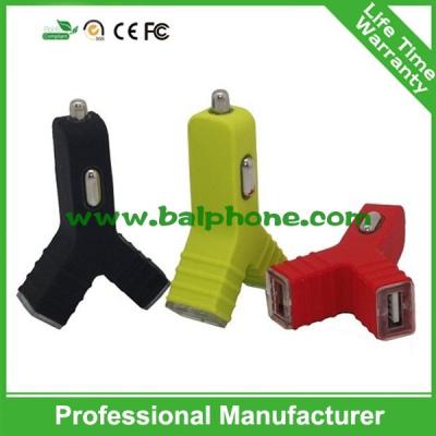 China special USB Y style product dual usb car charger for mobile phone for sale