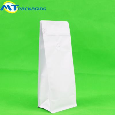 China Laminated aluminum foil zip lock bag matt white pouch coffee Bag for sale