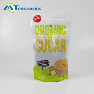 China Raw Sugar Stand Up Gusseted Pouch Fresh Keeping Customized Printed Logo for sale
