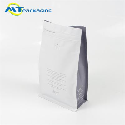 China Eco Friendly White Flat Bottom Paper Bags Laminated Material Color Optional for sale