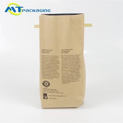 China Kraft Paper Side Gusset Bag Convenient Storage With Reclosable Tin Tie for sale