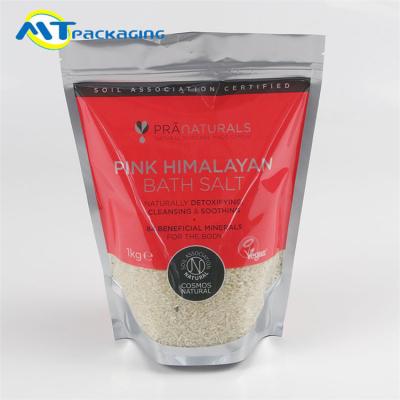 China Air Proof 1000G Stand Up Plastic Pouches Customized Logo For Bath Salt for sale