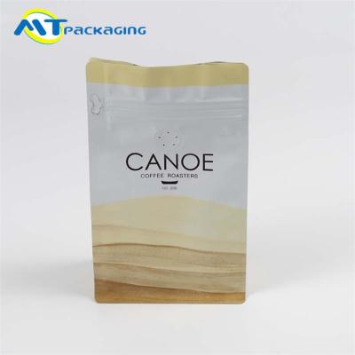 China Different color Heat seal  flat bottom pouch with valve plastic bag for roasters coffee for sale