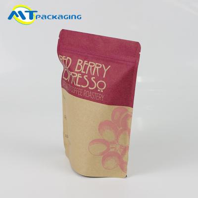 China Customized Kraft Paper Coffee Packaging Bags k Stand Up Bag For Coffee Bean for sale