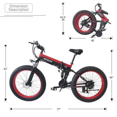 Cina 15AH Batteria 26x4.0 pollici Bicicleta elettrica con motore ad alta potenza da 1000W e marcia a 7 velocità in vendita