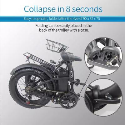 China 15AH Lithium Battery Electric Folding Bike EU Warehouse Dropshipping with 250W Motor for sale