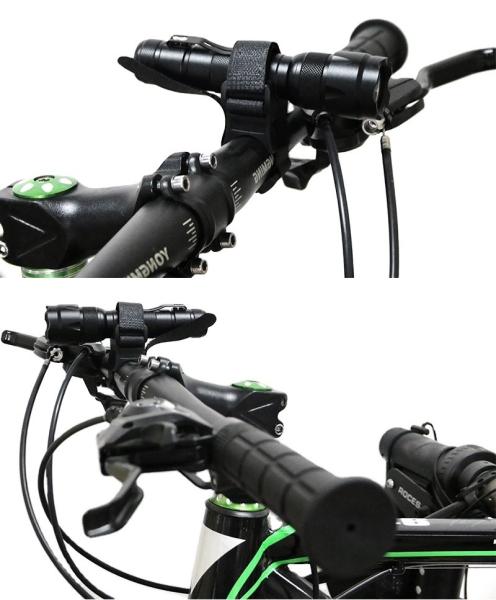 Quality Black Bicycle LED Torch Rotation Bracket Flashlight Stand for 28-40mm Bike Light for sale