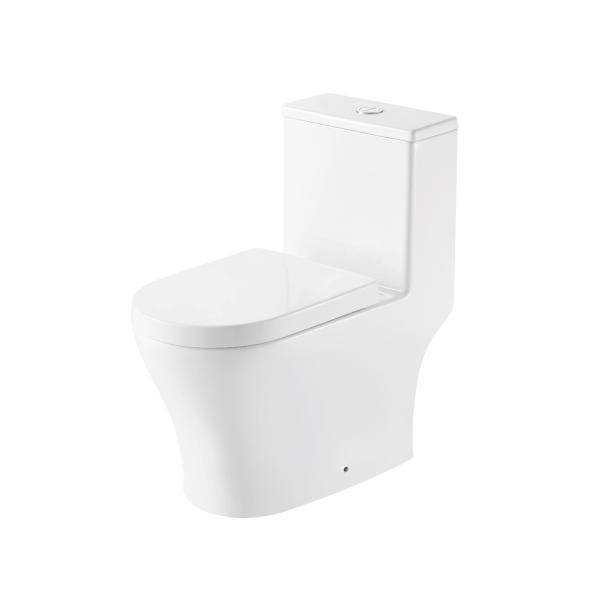 Quality PP One Piece White Toilet 370x695x735mm P Trap Commode For Bathroom for sale