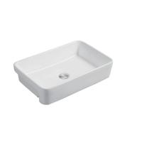 China Modern Ceramic Bathroom Sink Small Counter Top Basins Rectangle Without Overflow for sale