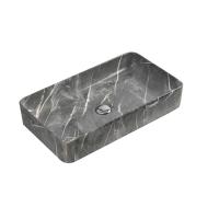 China Scratch Resistant Ceramic Wash Basin Marble Rectangular Wash Basin Countertop Without Overflow for sale