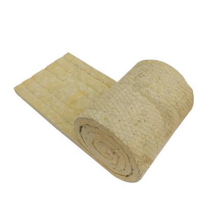 China Mesh Wired Rock Wool Blanket Customized Size For Building Insulation Roof Insulation Te koop