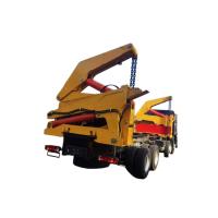 China 20 FT Container Skeleton Slide Chassis XCMG Hydraulic Self-Loading Crane Side Lifter Loader Semi Trailer for sale