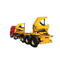 China 20 FT Container Skeleton Slide Chassis XCMG Hydraulic Self-Loading Crane Side Lifter Loader Semi Trailer for sale