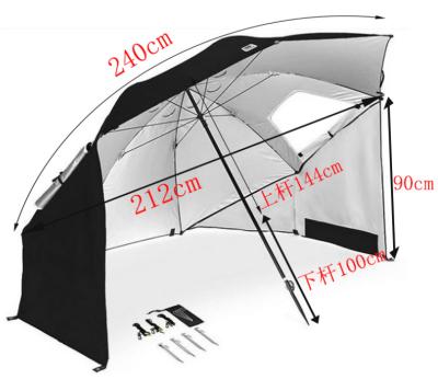 China sports shelter brella with zip windows,beach sunshade outdoor umbrella for sale