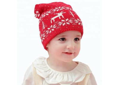 China Red Color Warm Winter Accessories Cute Crochet Beanie Hat 0.08KG Weight for sale