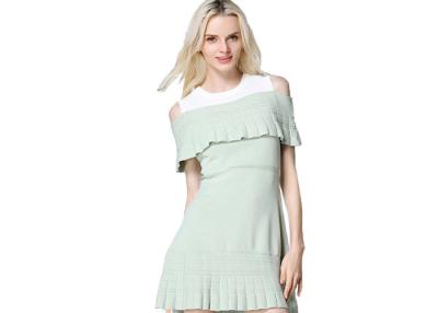 中国 A - ライン女の子のニットのセーターの服、長いセーターの服のひだによって編まれるパターン 販売のため