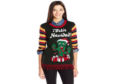 China Knitted Ugly Christmas Sweater Juniors Light - Up Round Neck Pullover Jumper for sale