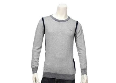 Cina Gli uomini caldi respirabili della manica regolare tricottano il collo rotondo del maglione grigio del cotone del maglione in vendita