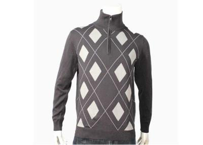Cina Maglione del pullover tricottato collo classico del modello di Intasia alto con la chiusura lampo in vendita