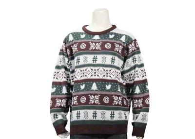 China Adult Mens Ugly Christmas Sweater Merry X - Mas Full Knitted Jacquard Pattern for sale