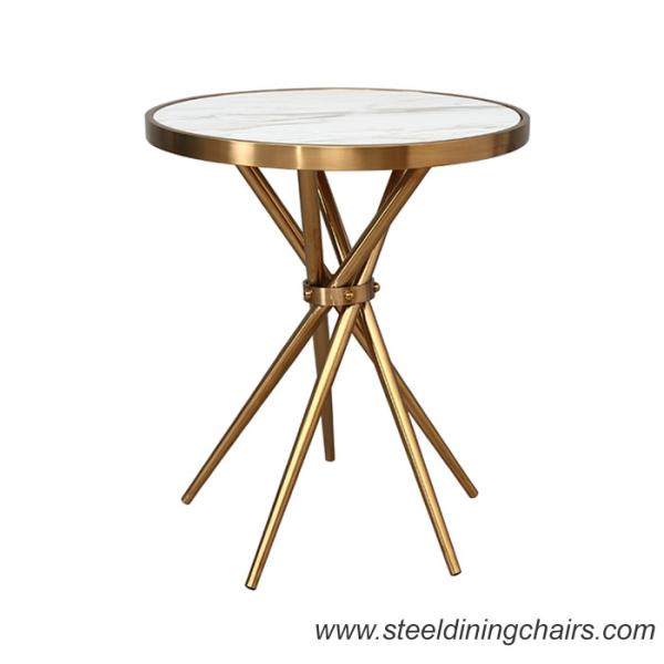 Quality Contermporary 530mm 500mm Stainless Steel Coffee Table With Marble Top for sale