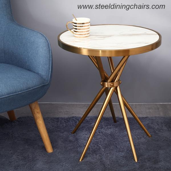 Quality Contermporary 530mm 500mm Stainless Steel Coffee Table With Marble Top for sale