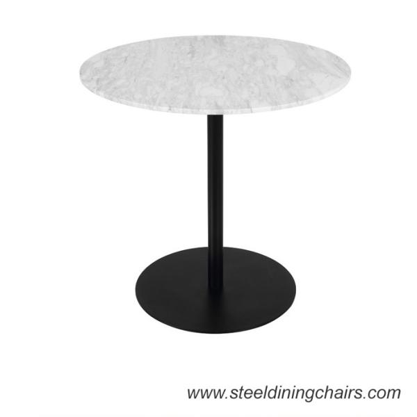 Quality Furniture Restaurant Round SGS ss201 White Marble Top Coffee Table for sale
