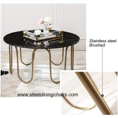 Quality Home OEM ODM ISO9001 Marble Coffee Table With Stainless Steel Legs for sale