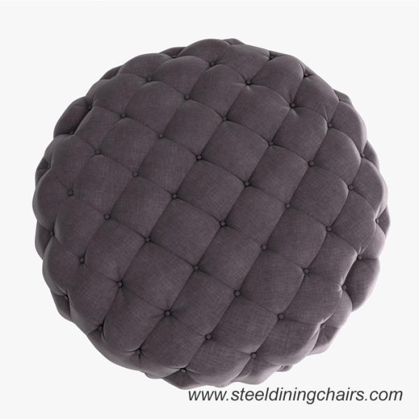 Quality 80cm 40cm Velvet Round Tufted Storage Ottoman With Solid Frame for sale