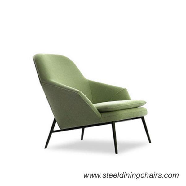 Quality Furniture Leather Covered Leisure Yellow Accent Armchair With Black Metal for sale