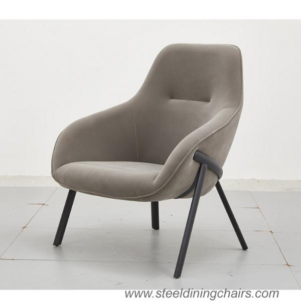 Quality Upholstered Single Seater Blue Accent Armchair With Steel Frame for sale